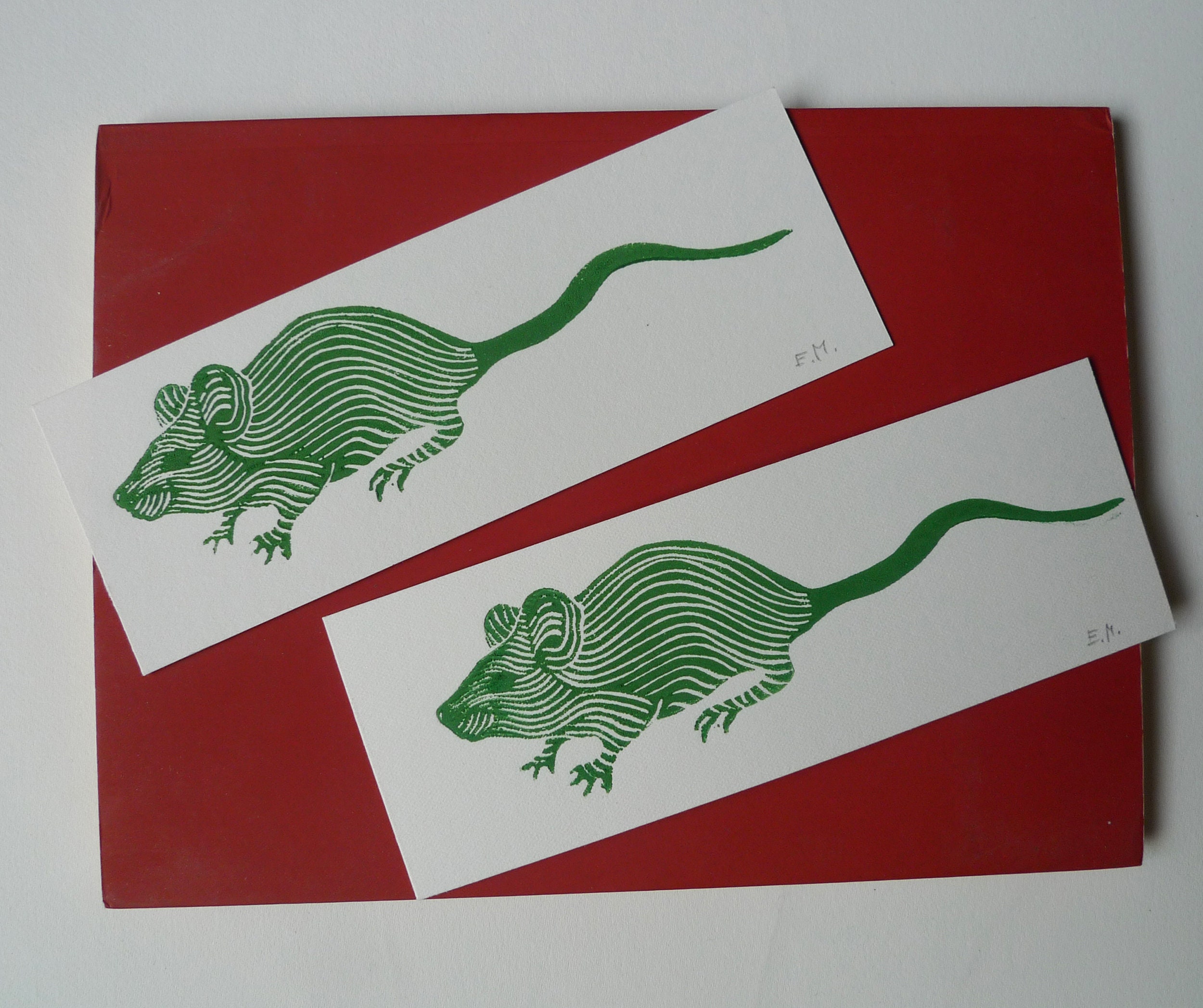 Bookmark Mouse - Linocut, Original Art Print, Nature Art, Animal, Hand ...