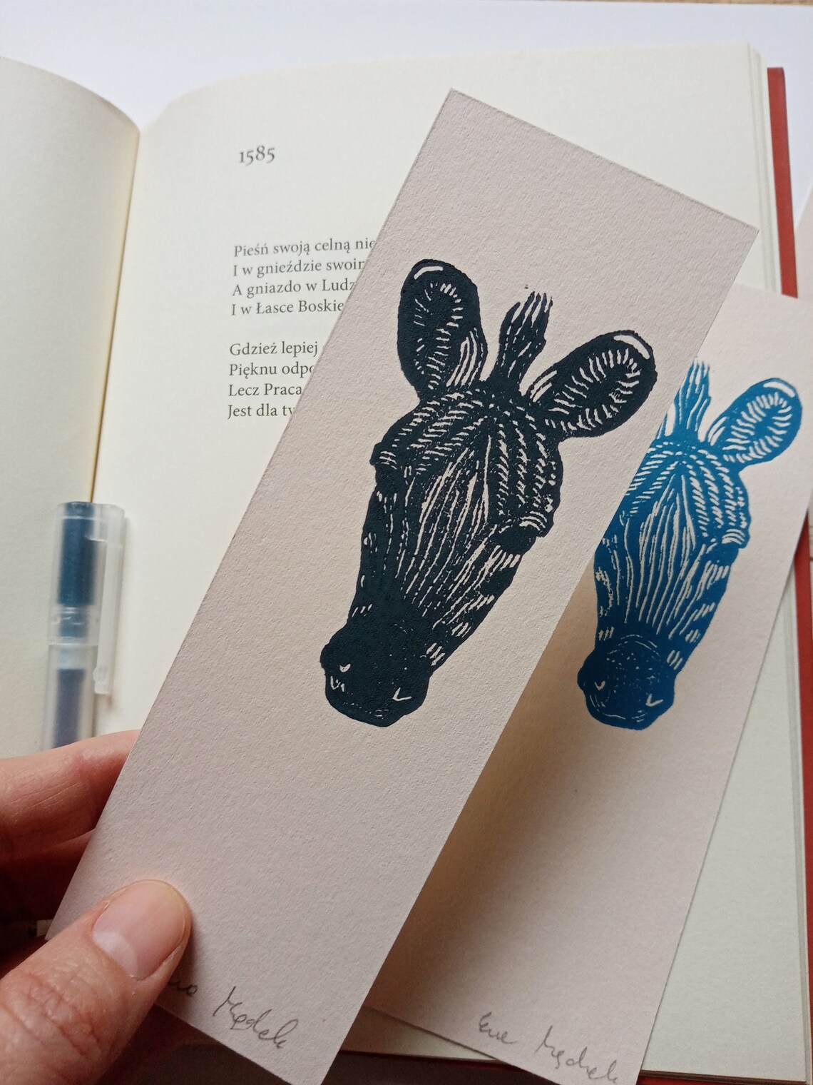 Bookmark Zebra Linocut Original Art Print African Animal - Etsy