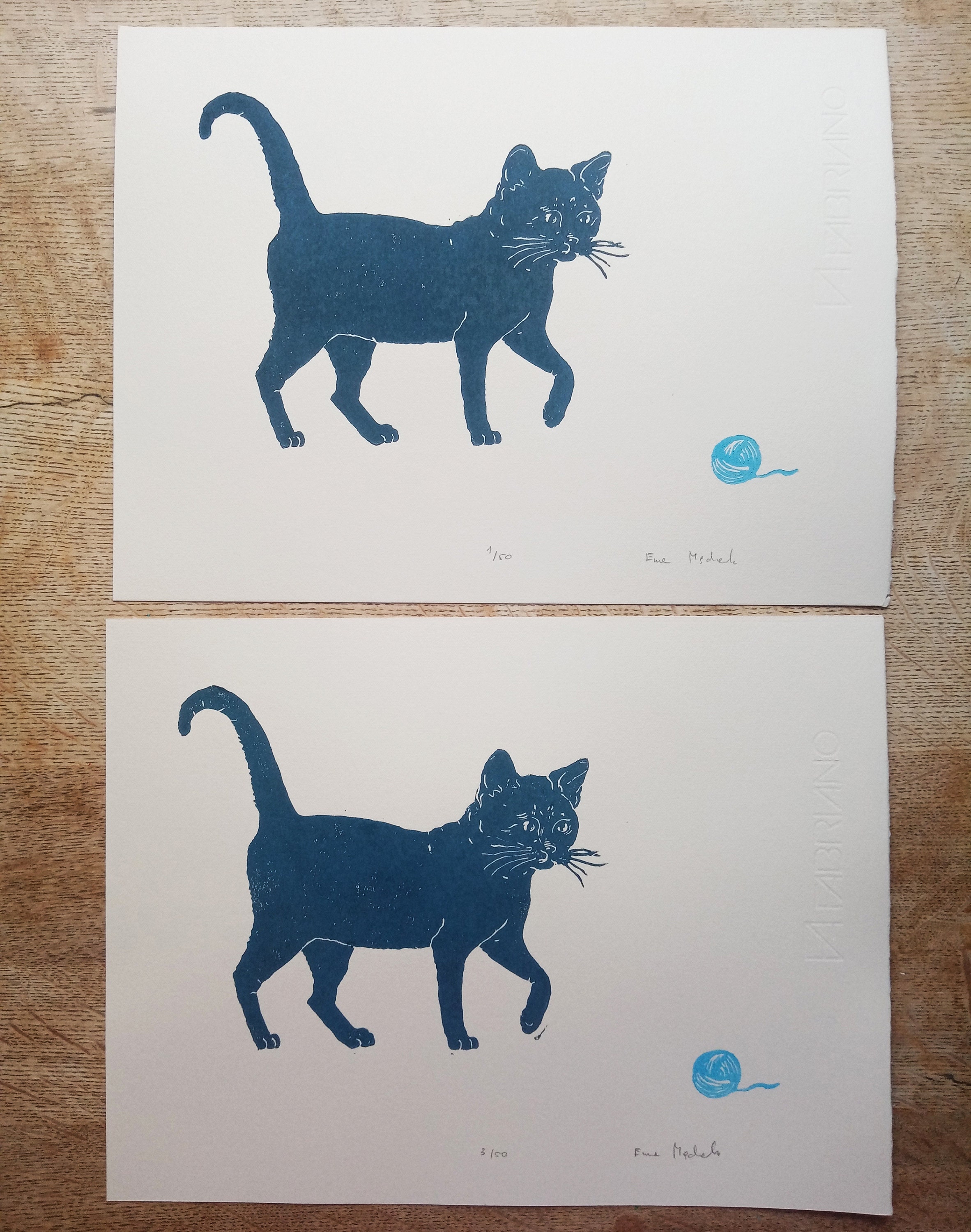 Linocut Cat Original Art Print Signed and Numbered by the - Etsy