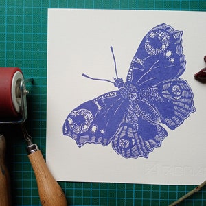 Linocut Butterfly, Original Art Print, Cabinet of Curiosities ...