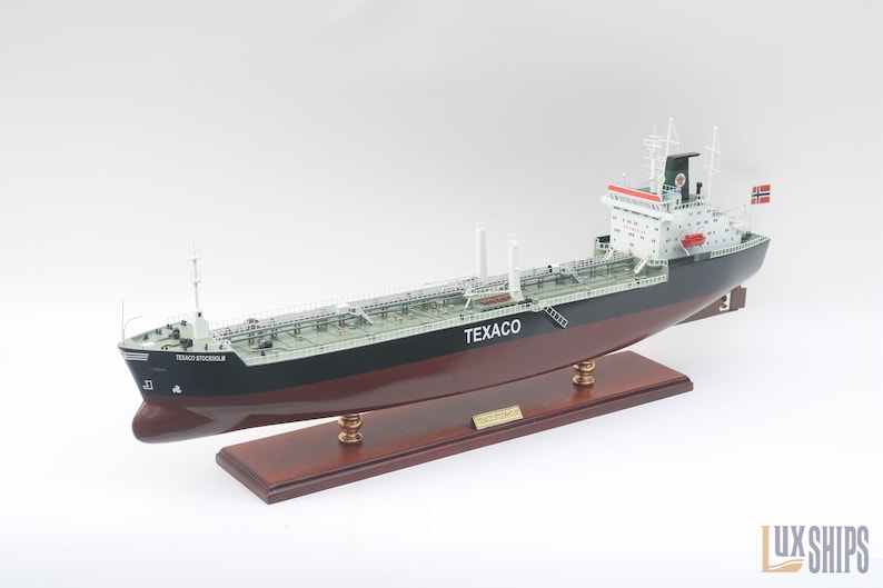 Wooden Oil Tanker Model – Texaco Stockholm, Handcrafted 80cm Display ...
