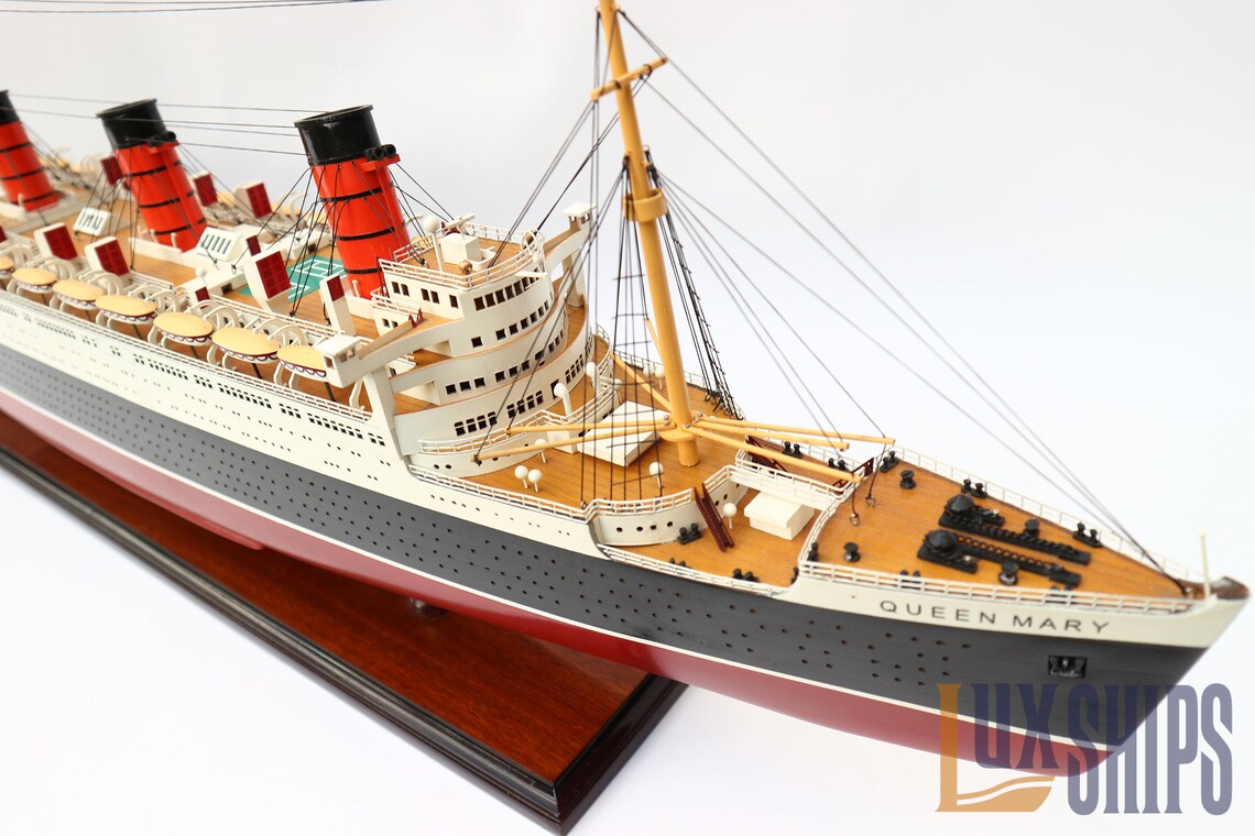 RMS Queen Mary Ship Model RMS Queen Mary Wood Ship Model - Etsy