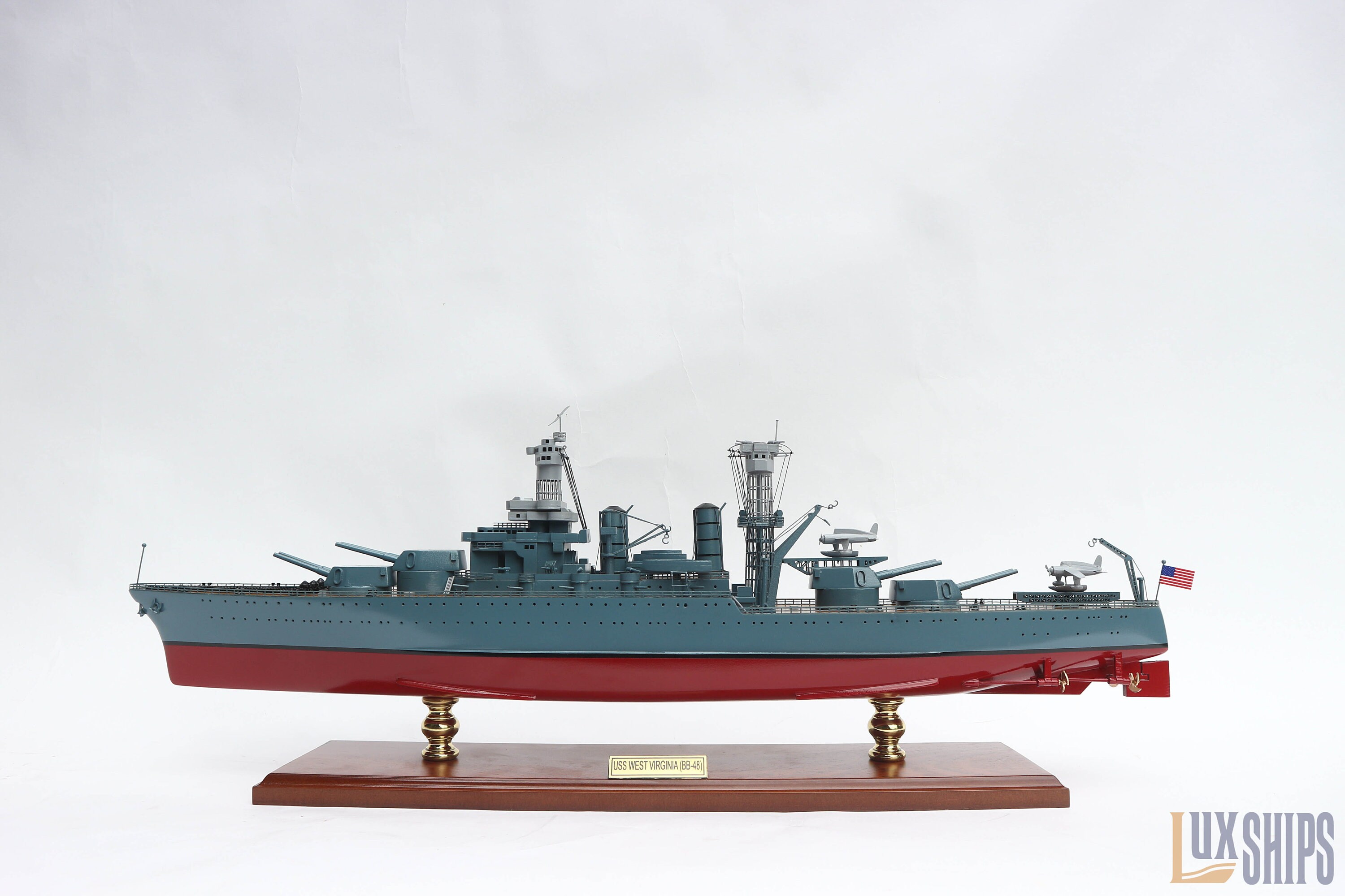 USS West Virginia BB-48 Ship Model USS West Virginia Battleship Model ...