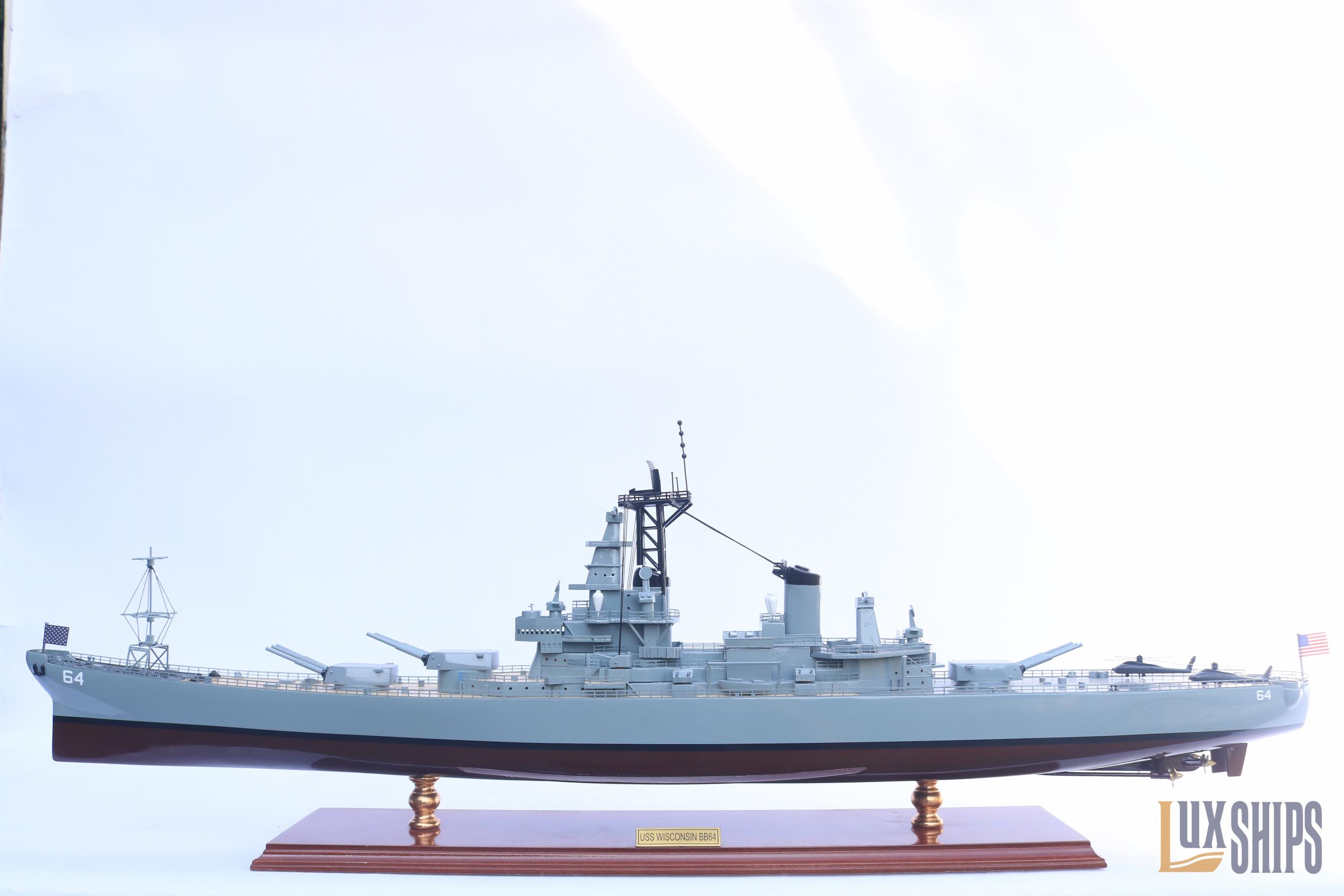 USS Wisconsin BB-64 Ship Model - Wooden Model Ship is for Sale - Etsy