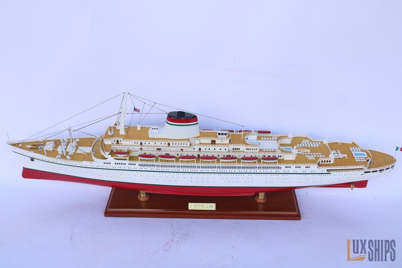SS CRISTOFORO COLOMBO Model Ship, Red and White - Etsy