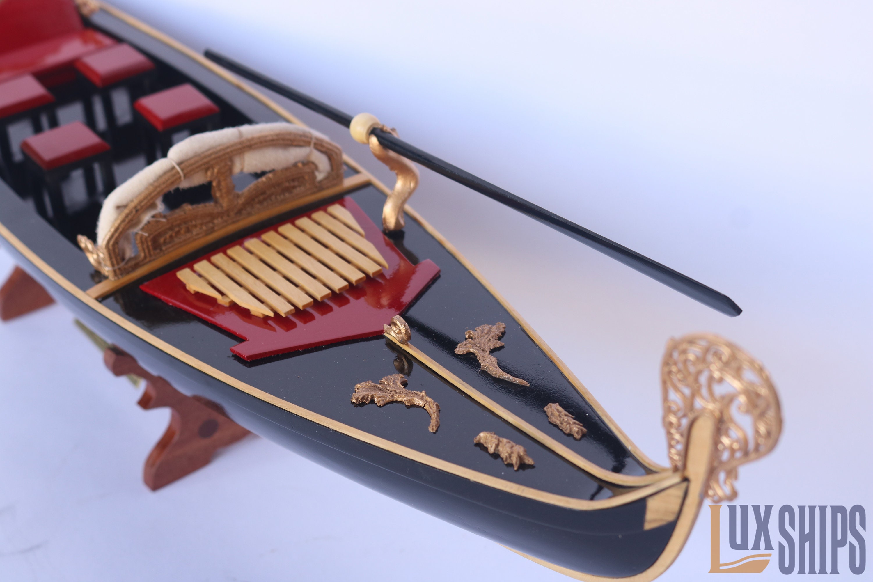 Gondola Wooden Model Ship Gondola Model Ship Black Painted Vintage Ship ...