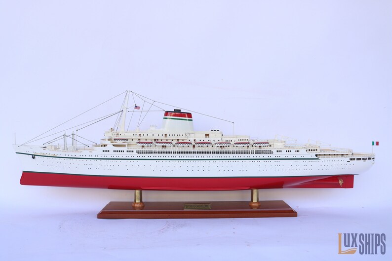 SS CRISTOFORO COLOMBO Model Ship, Red and White - Etsy