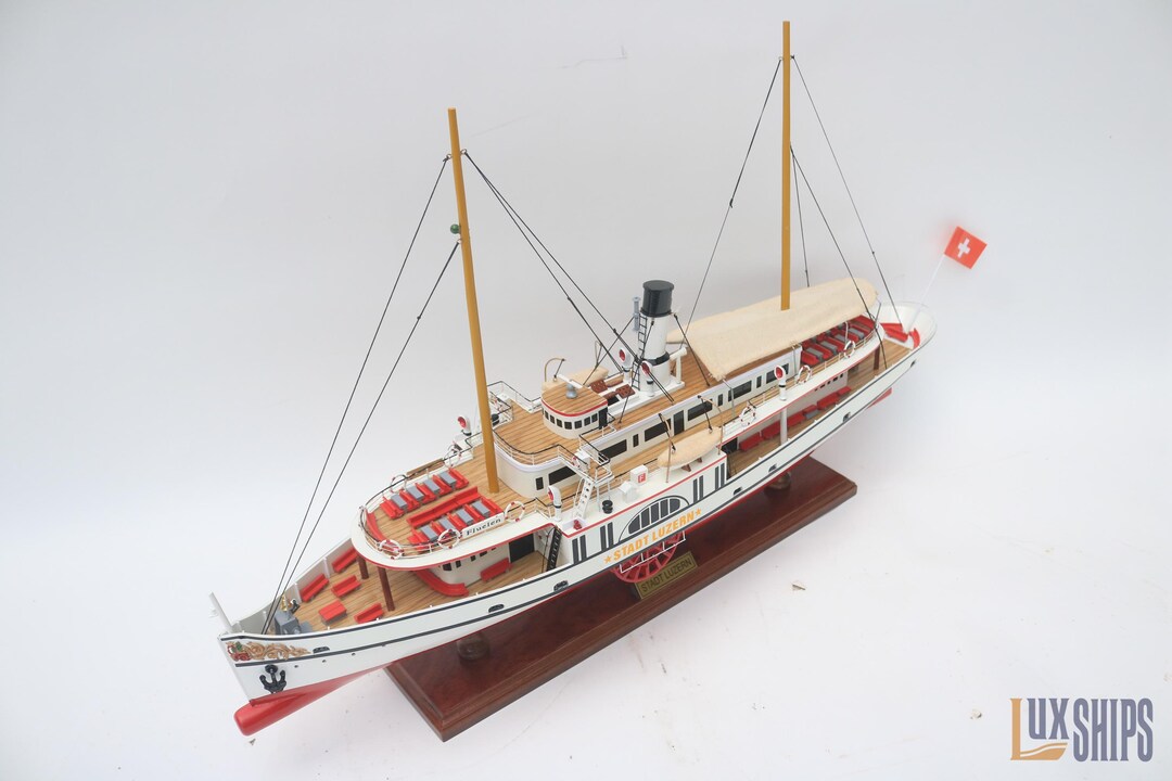 Swiss Steam Ship Stadt Luzern Model 72cm | Handcrafted Wooden Maritime ...