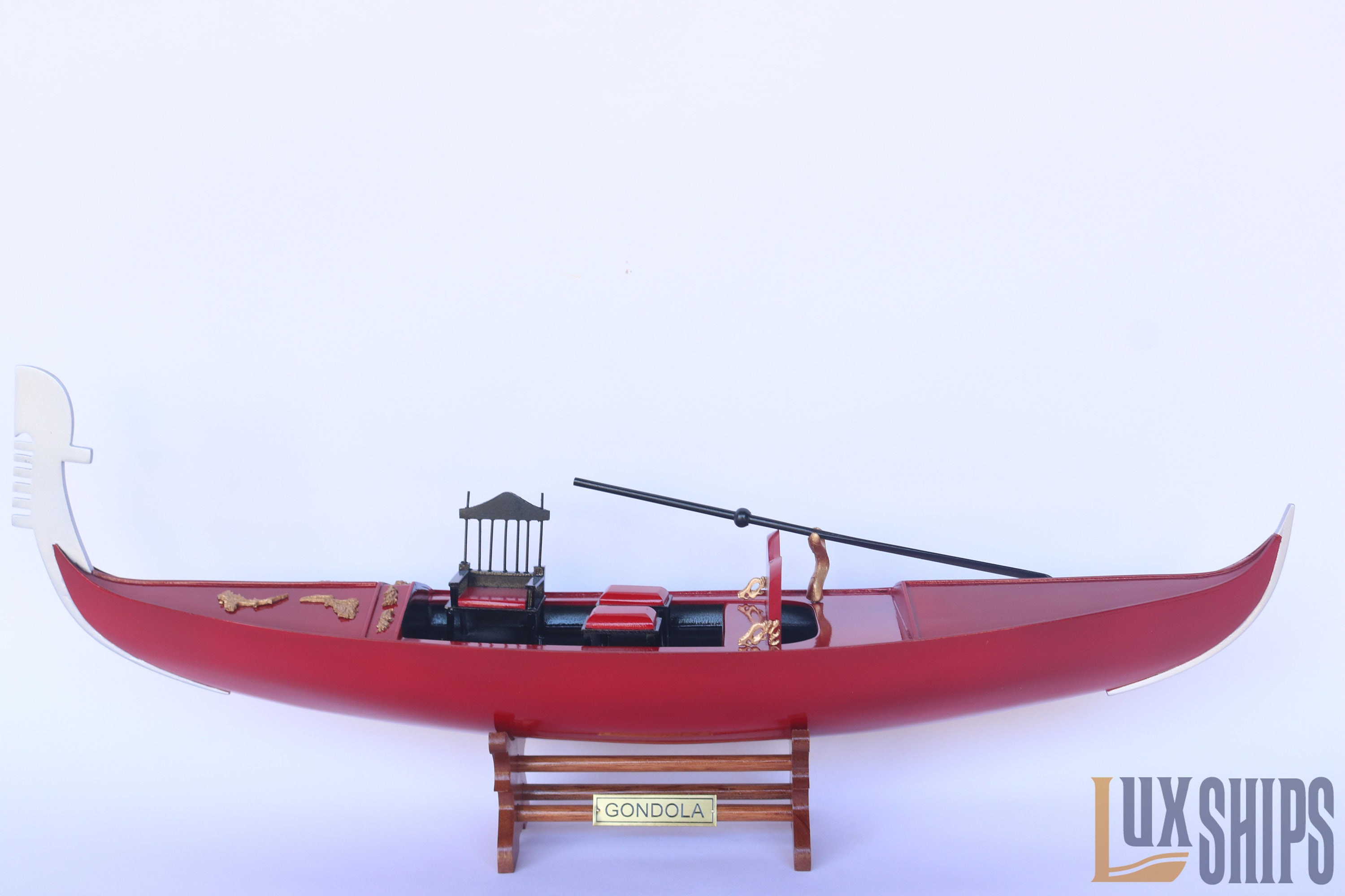 Gondola Wooden Ship Model Gondola Model Ship Gondola Red Painted ...