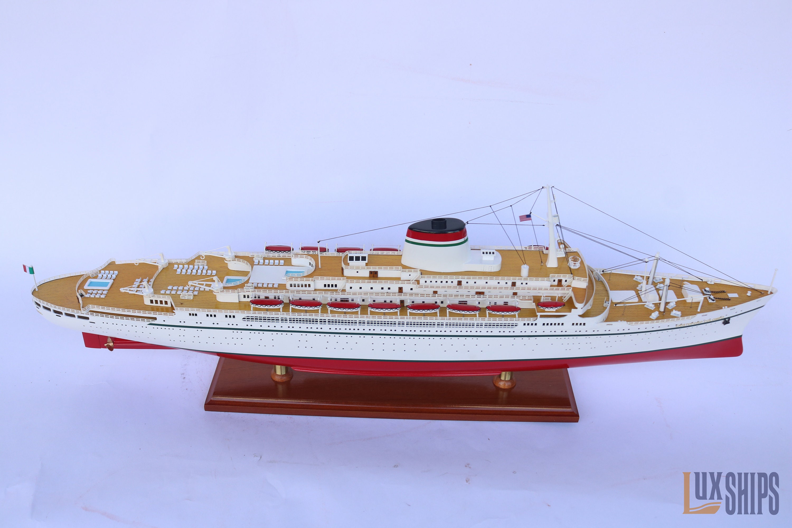 SS CRISTOFORO COLOMBO Model Ship, Red and White - Etsy