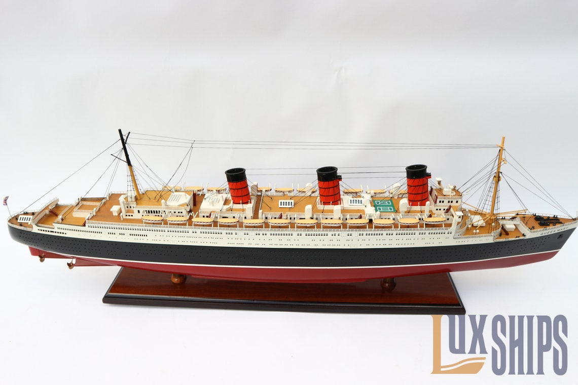 RMS Queen Mary Ship Model RMS Queen Mary Wood Ship Model - Etsy