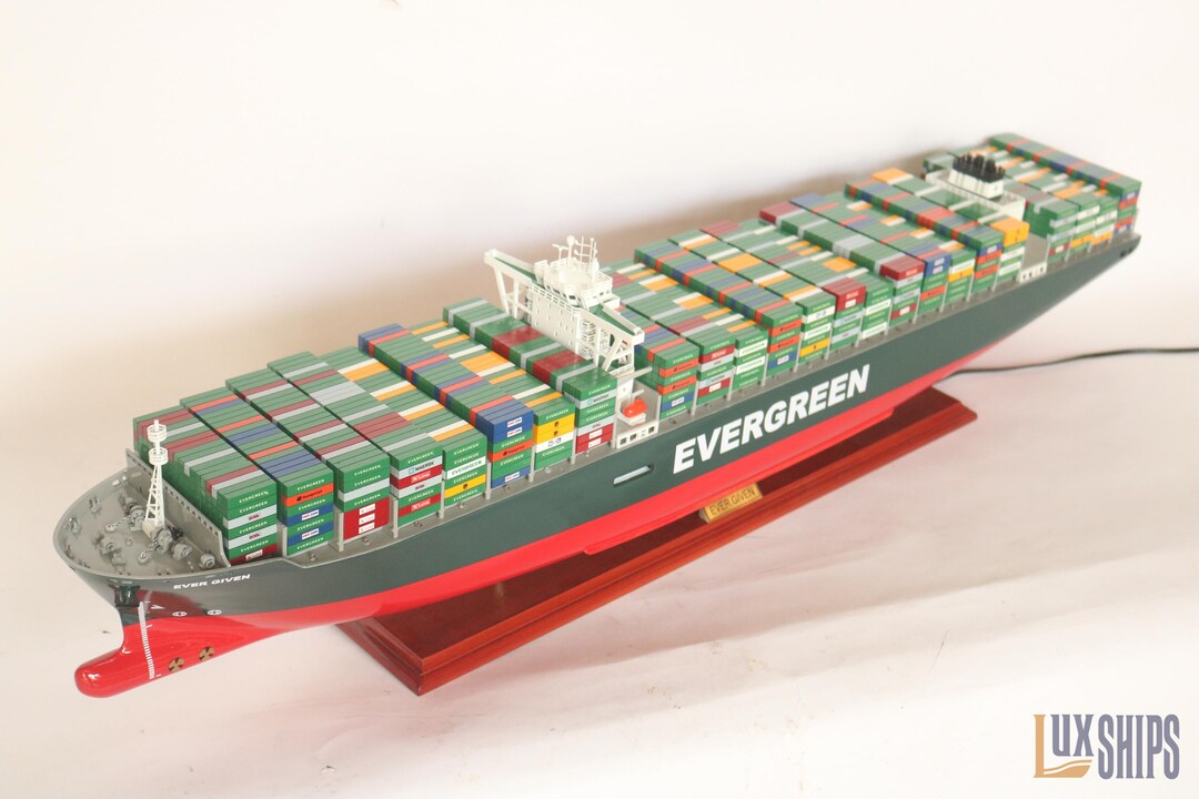 EVER GIVEN Container Ship Model 100cm With Lights Personalization Your ...