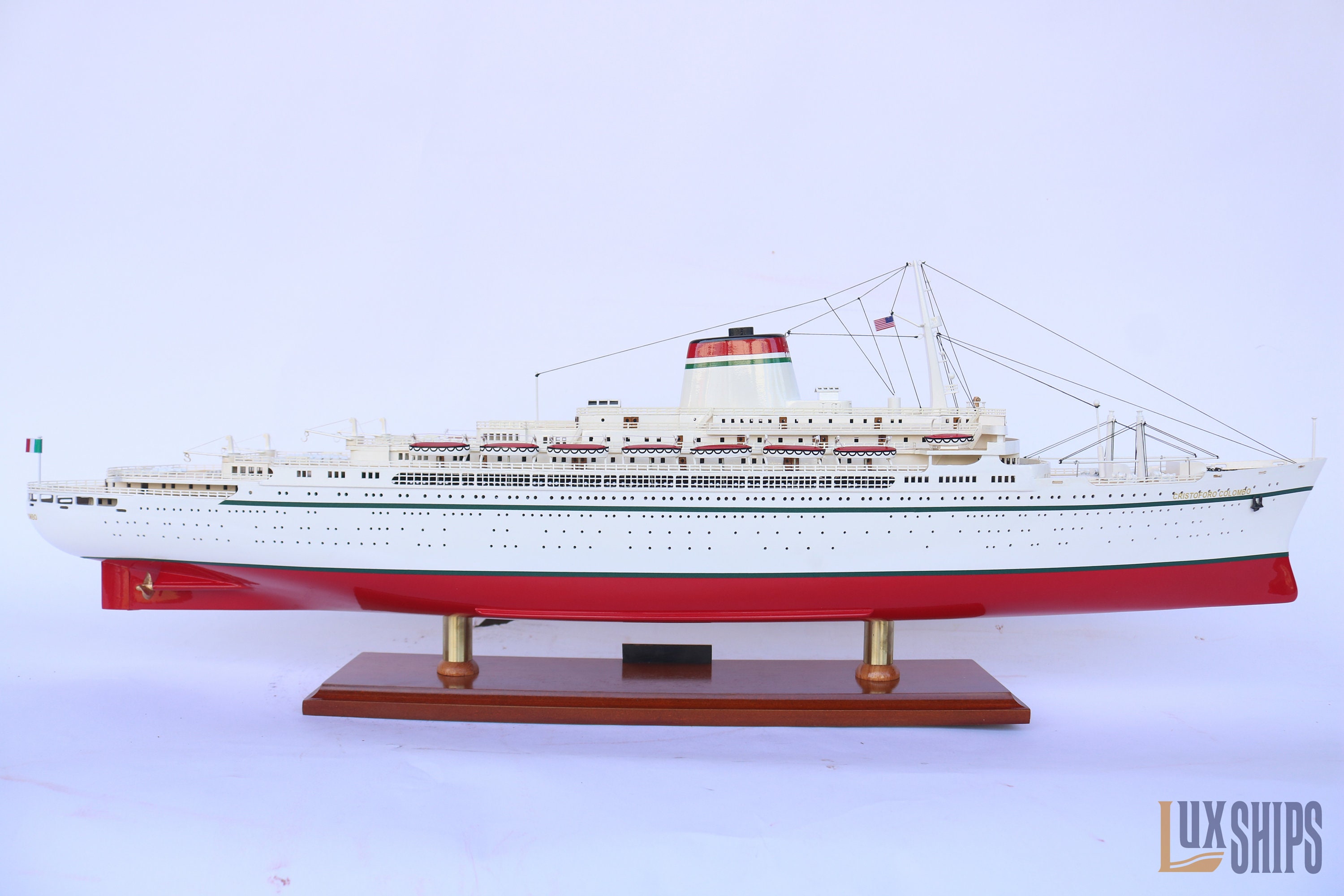 SS CRISTOFORO COLOMBO Model Ship, Red and White - Etsy