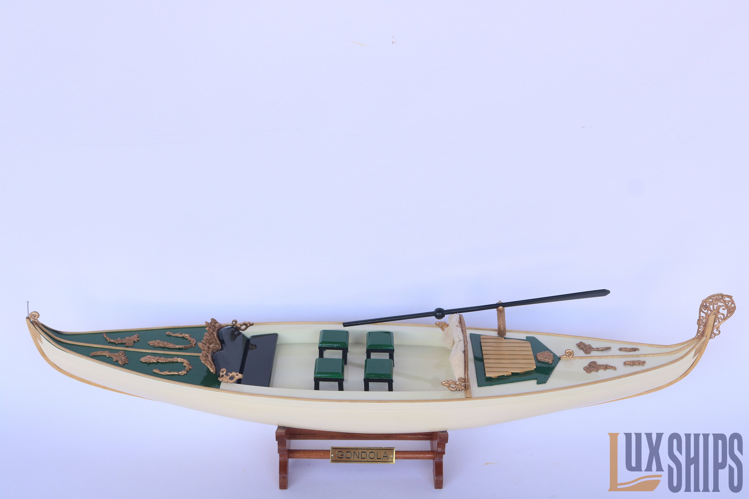 GONDOLA Wooden Model Ship Gondola Model Ship Cream Painted Vintage Ship ...