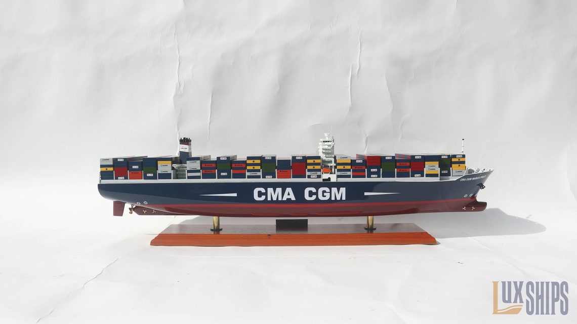 CMA CGM Marco Polo Container Ship Model Cma Cgm Model Ship | Etsy