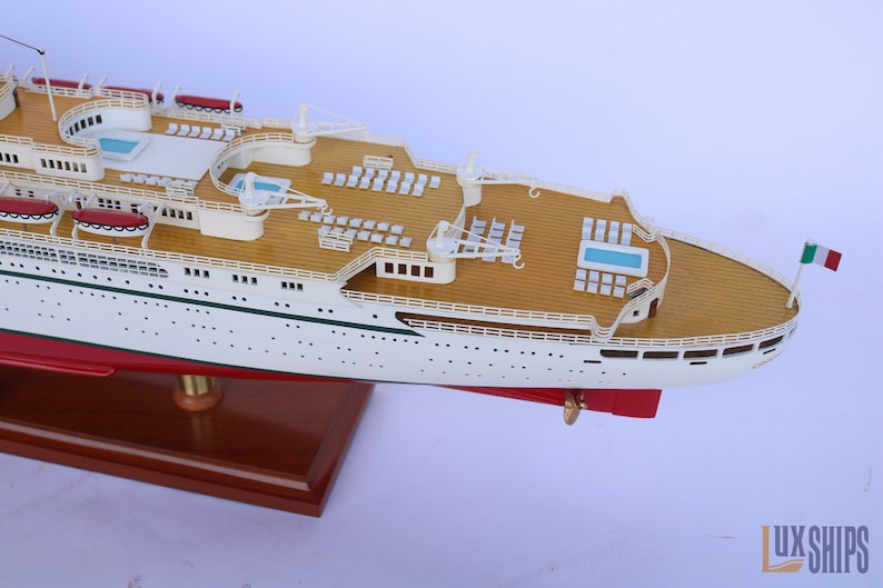 SS CRISTOFORO COLOMBO Model Ship, Red and White - Etsy