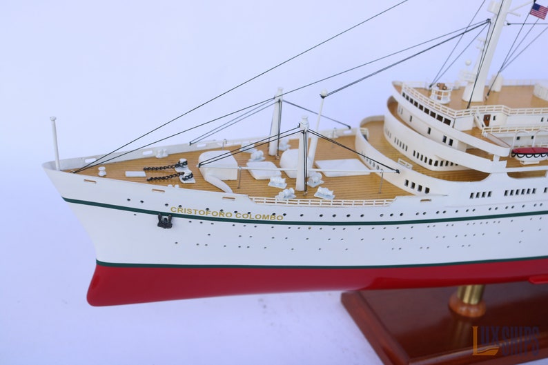 SS CRISTOFORO COLOMBO Model Ship, Red and White - Etsy