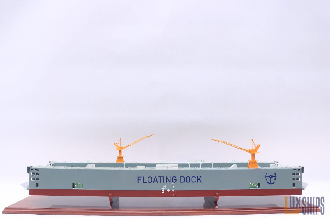 Floating Dock Ship Model 105cm (41.3") – Wooden Maritime Diorama ...