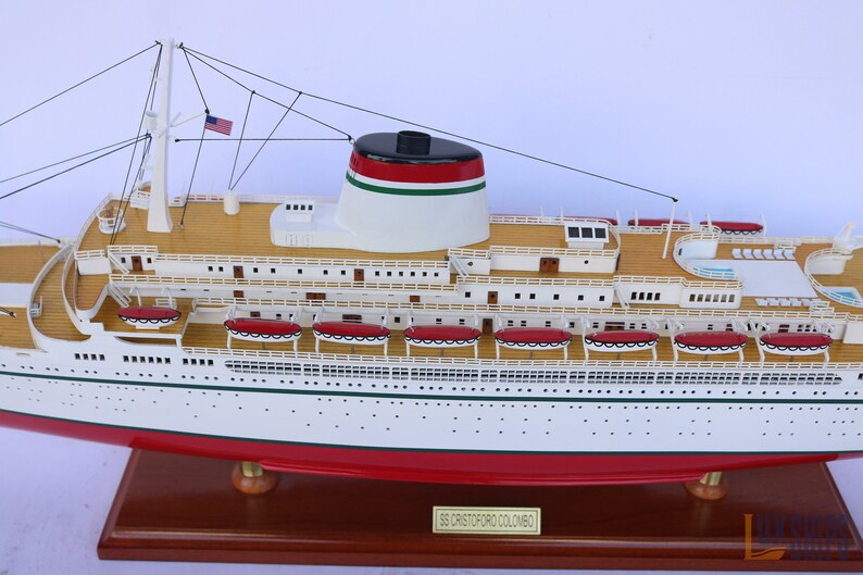 SS CRISTOFORO COLOMBO Model Ship, Red and White - Etsy