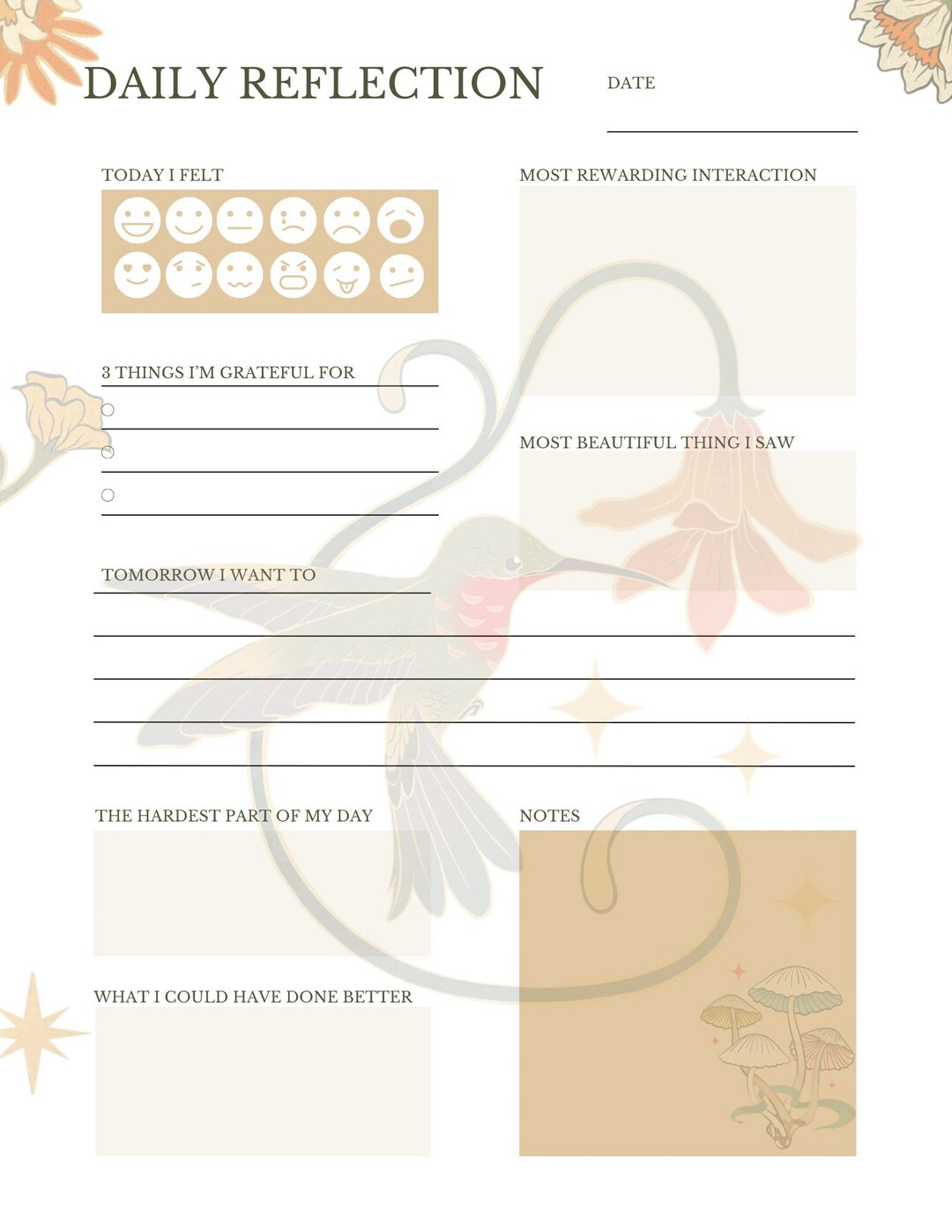 Digital Daily Reflection Journal, Digital Self Reflection Journal ...