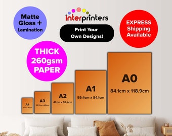 Poster Printing A4 A3 A2 A1 A0 Custom Size Full Colour Poster Printing ...