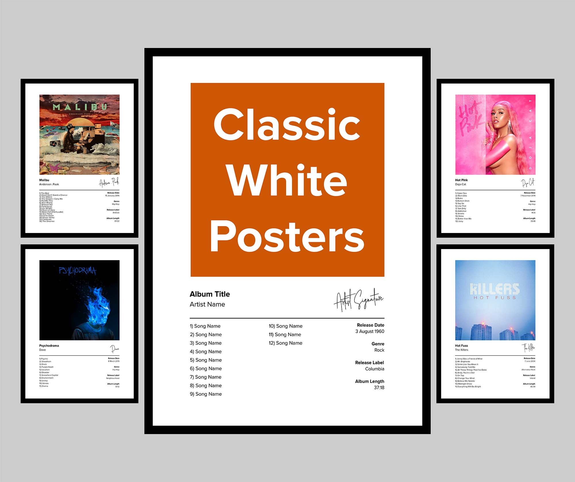 Music Posters Custom Album Posters Choose Your Own Album - Etsy UK