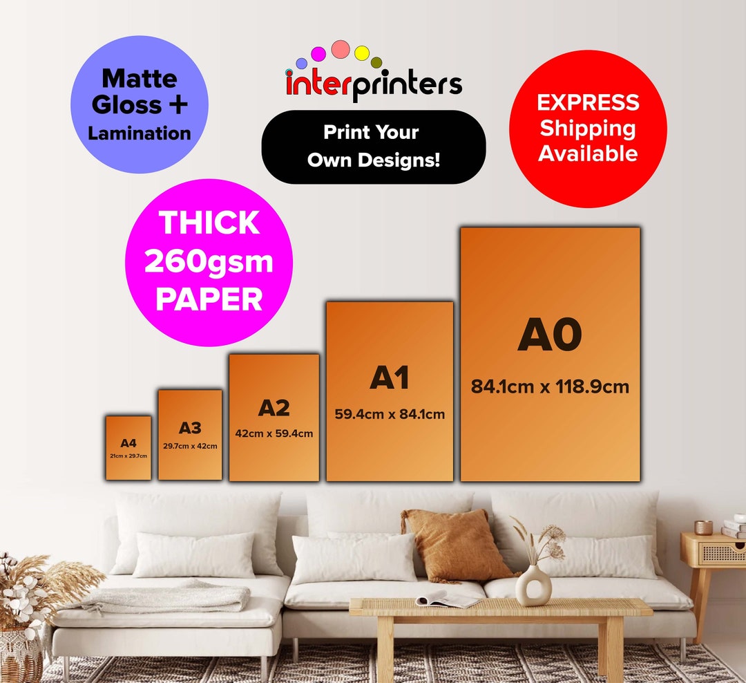 Poster Printing A0 A1 A2 A3 A4 | Print Your Own Artwork | Custom ...