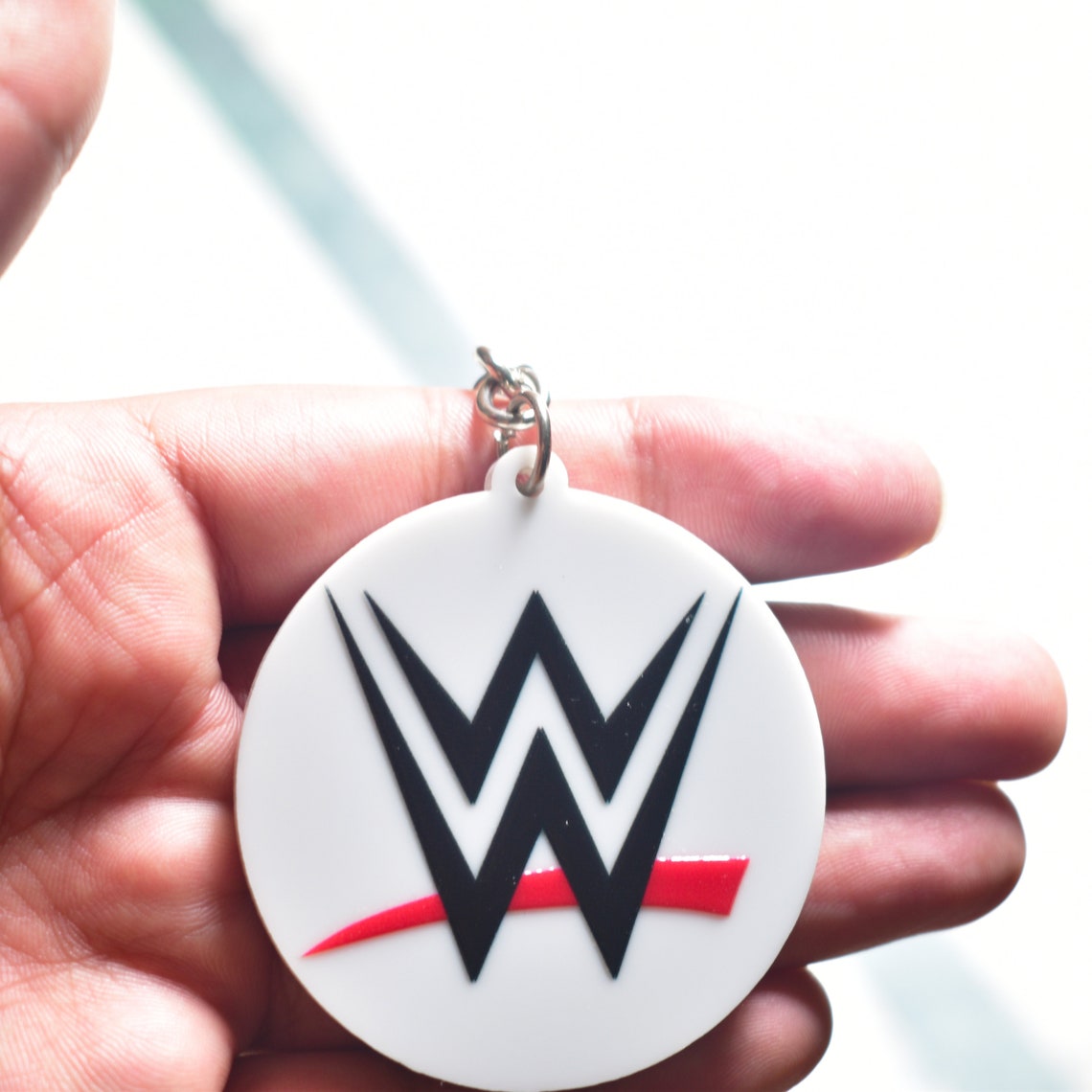 WWE Keychain Unique 3D Embossed WWE Logo Keychain WWE Double Side ...