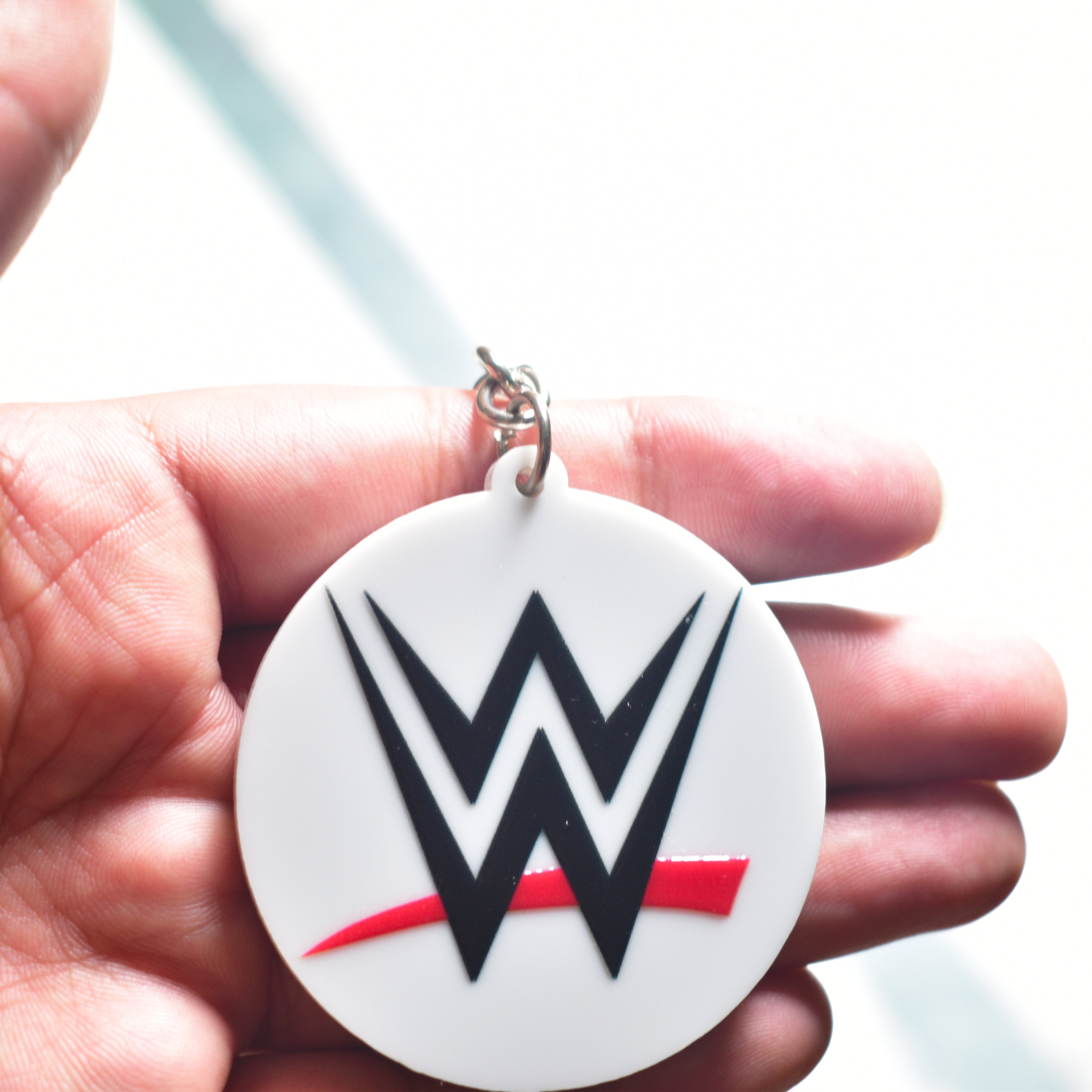 WWE Keychain Unique 3D Embossed WWE Logo Keychain WWE Double Side ...