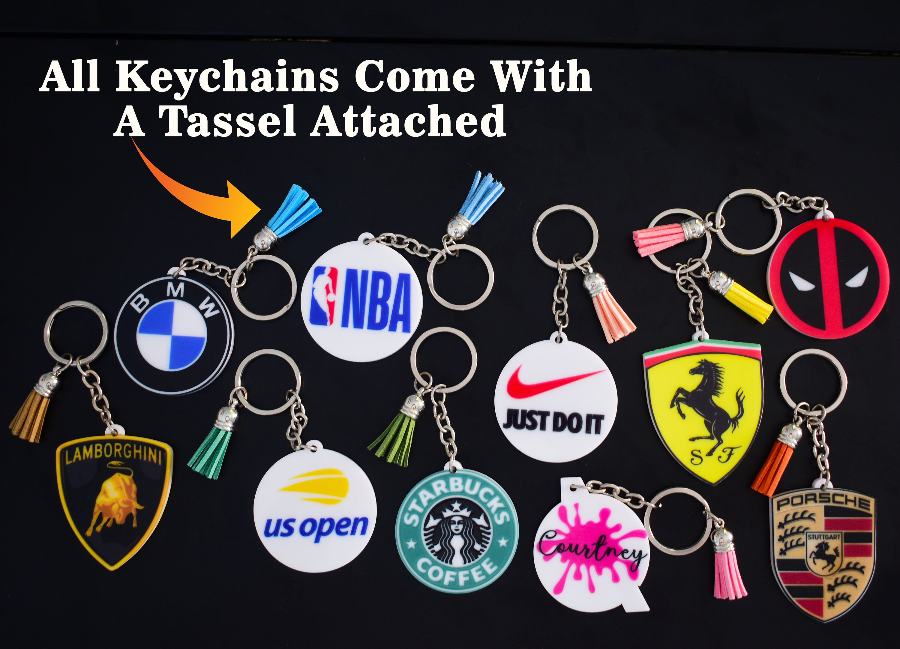 WWE Keychain Unique 3D Embossed WWE Logo Keychain WWE Double Side ...