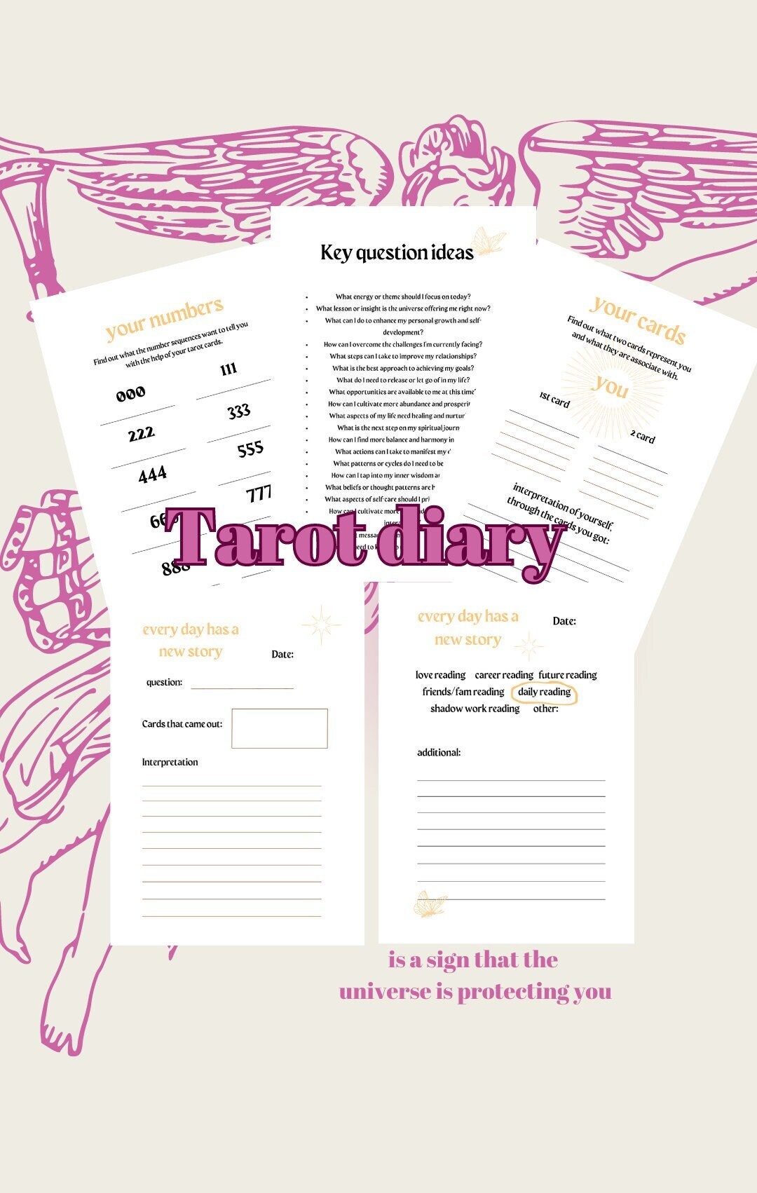 Daily Tarot Diary / Journal Pages for Printing - Etsy
