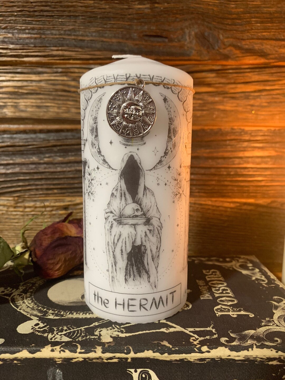 The Hermit Tarot Card Pillar Decor Candle - Etsy