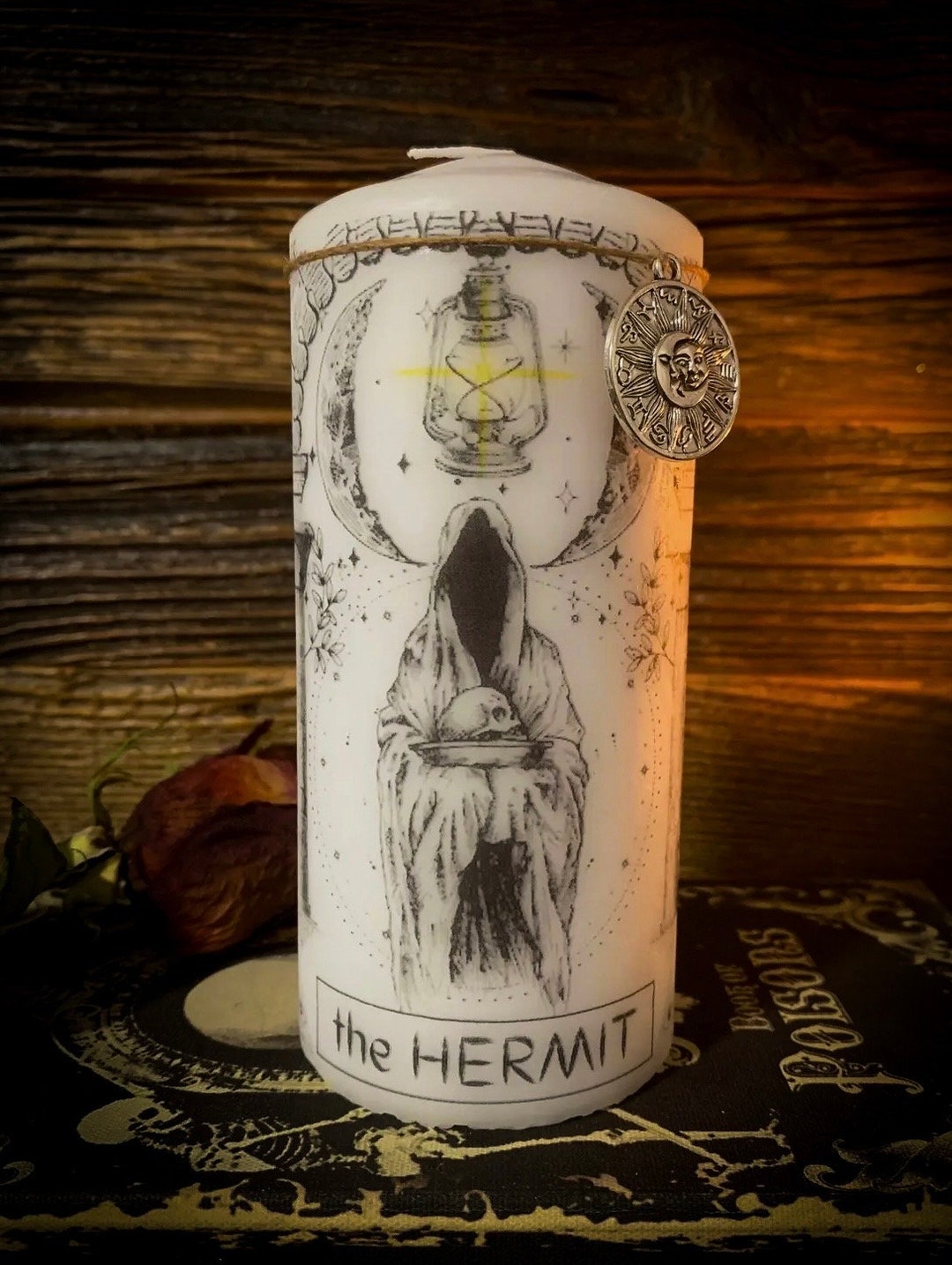 The Hermit Tarot Card Pillar Decor Candle - Etsy