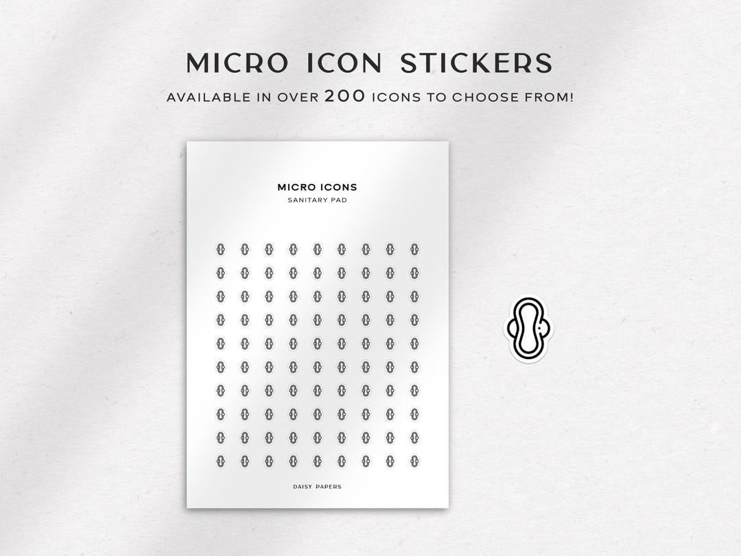 SANITARY PAD - Micro Icon Stickers | Planner Stickers | Minimal ...