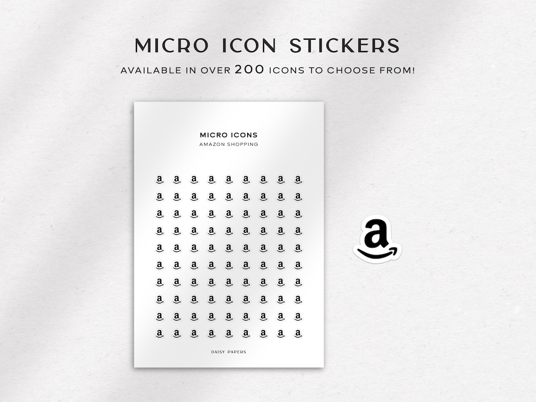 AMAZON SHOPPING - Micro Icon Stickers | Planner Stickers | Minimal ...