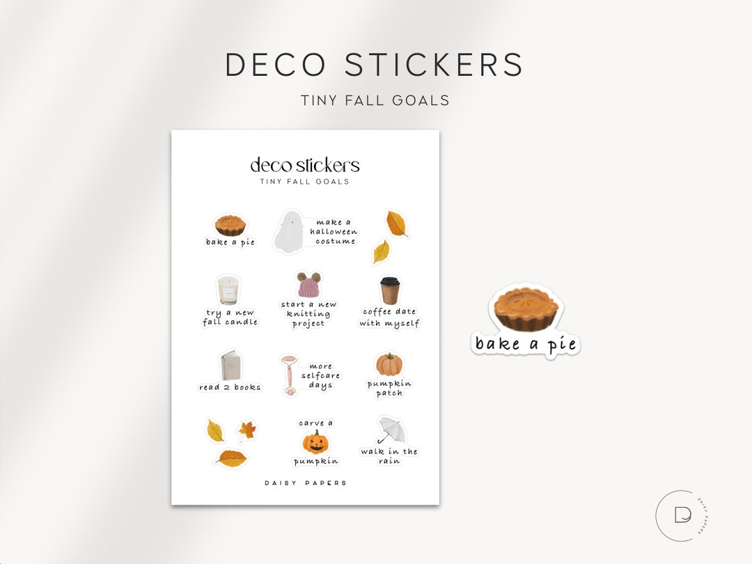 TINY FALL GOALS - Deco Stickers | Autumn Decorative Stickers | Minimal ...
