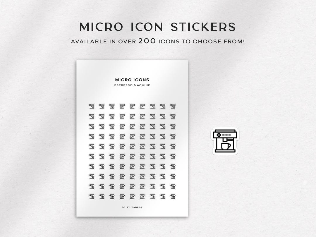 ESPRESSO MACHINE - Micro Icon Stickers | Planner Stickers | Minimal ...