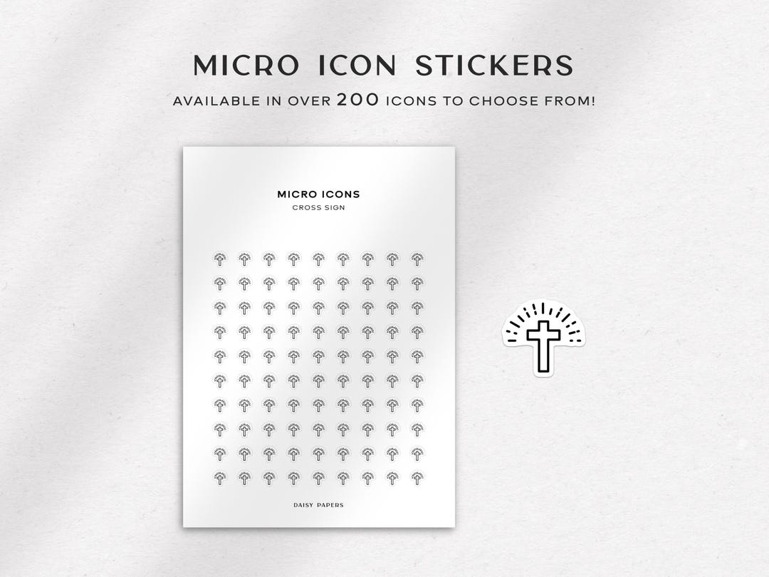 CROSS SIGN - Micro Icon Stickers | Planner Stickers | Minimal ...