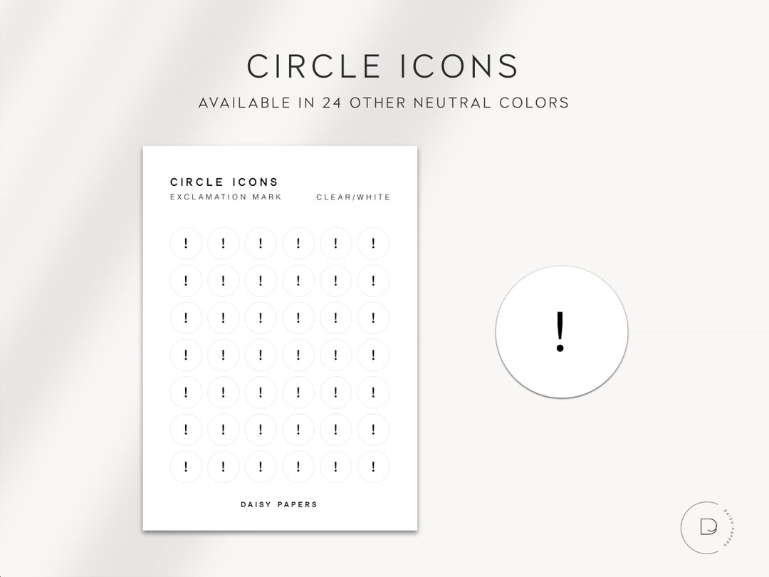 EXCLAMATION MARK - Circle Icons | Planner Stickers | Minimal ...