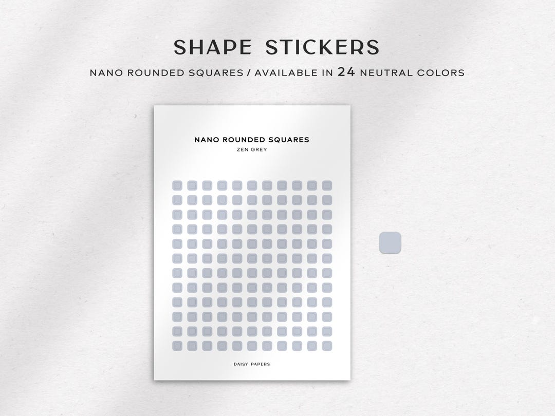 TRANSPARENT NANO Rounded Squares - Functional Planner Stickers ...