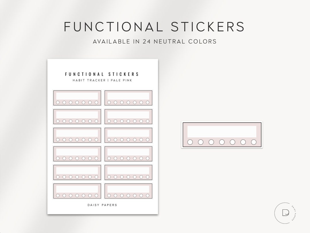 HABIT TRACKERS - Functional Stickers | Minimal & Functional Planner ...