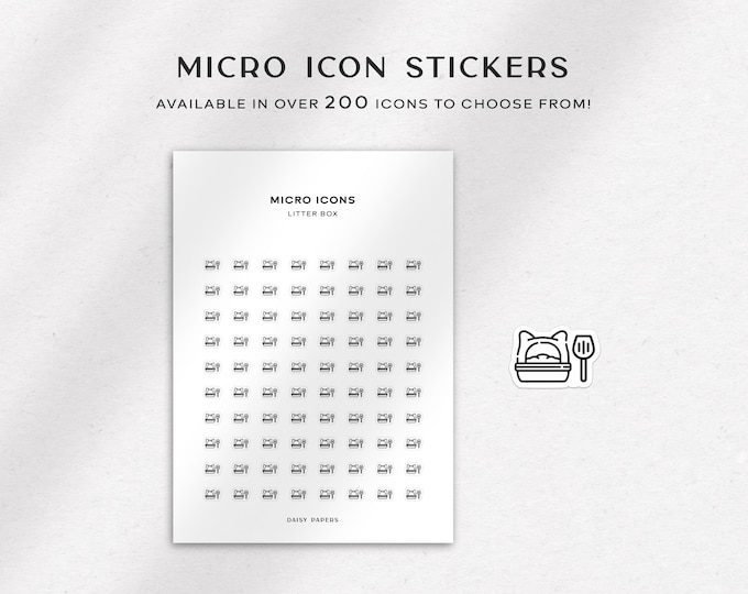 LITTER BOX - Micro Icon Stickers | Planner Stickers | Minimal ...