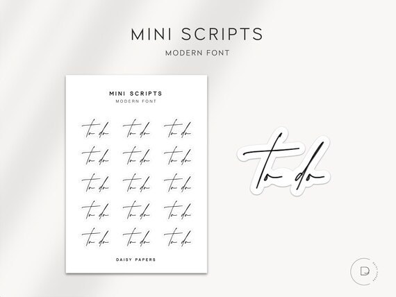 TO DO MODERN Font Transparent Mini Script Stickers - Etsy