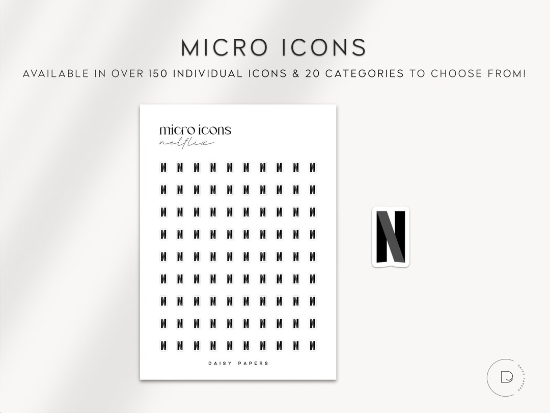 NETFLIX Micro Icon Stickers Planner Stickers Minimal & Functional ...