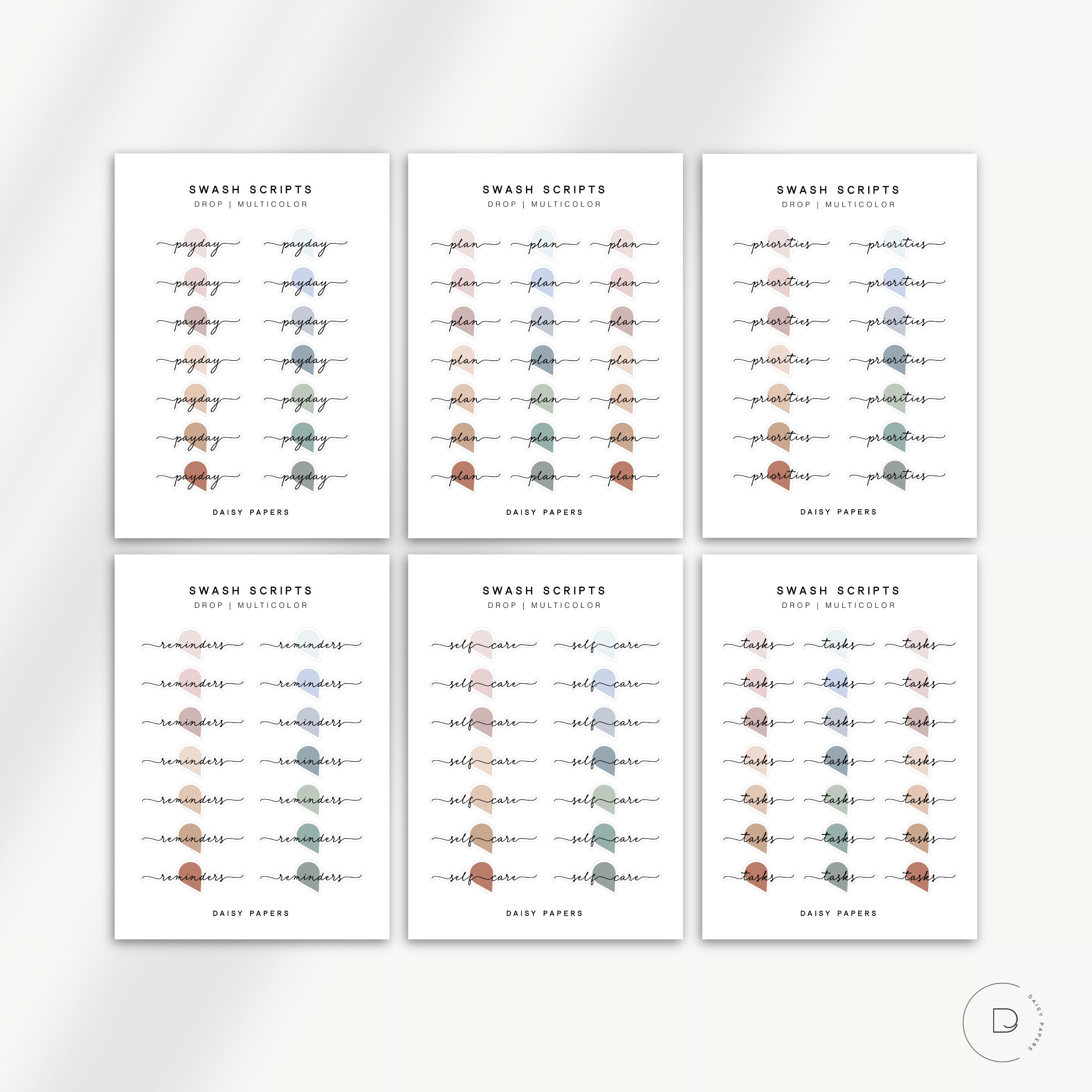 SWASH SCRIPTS Minimal & Functional Planner Stickers Bullet - Etsy