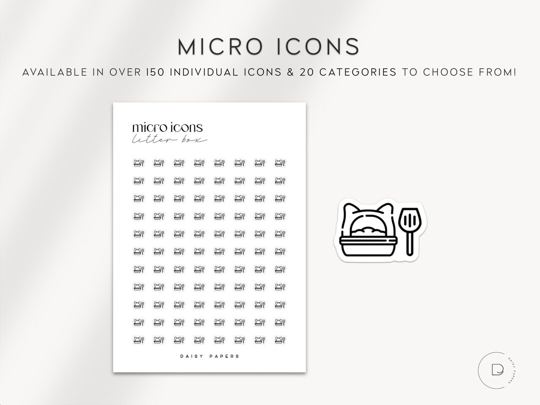 LITTER BOX - Micro Icon Stickers | Planner Stickers | Minimal ...