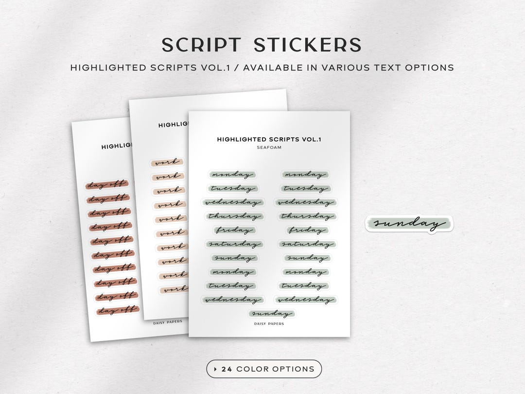 HIGHLIGHTED SCRIPTS Vol .1 | Minimal & Functional Script Planner ...