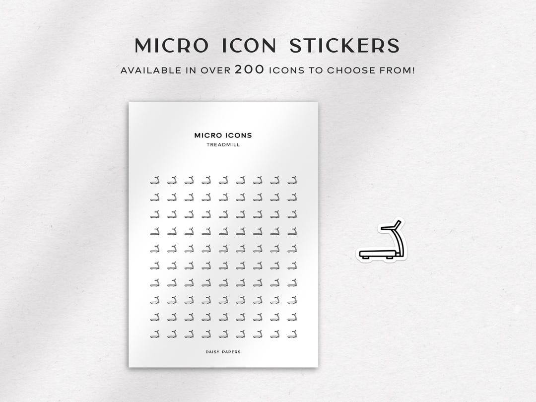 TREADMILL - Micro Icon Stickers | Planner Stickers | Minimal ...