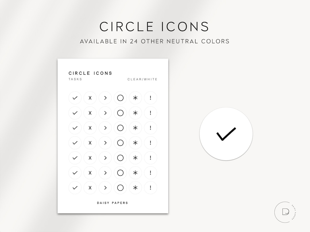 TASKS COMBO - Circle Icons | Planner Stickers | Minimal & Functional ...