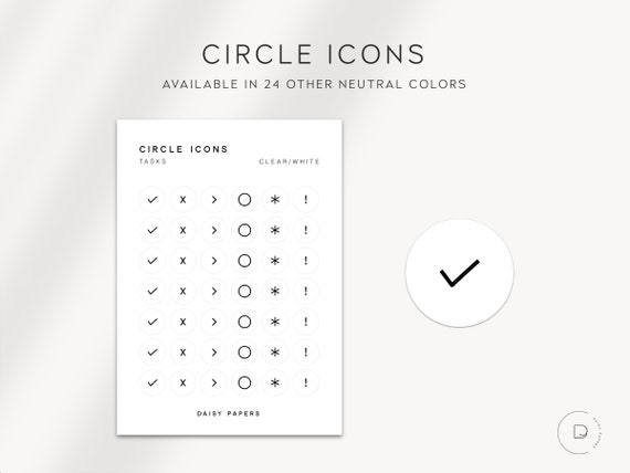 TASKS COMBO Circle Icons Planner Stickers Minimal & - Etsy